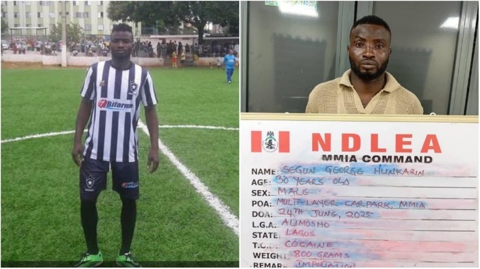 Ex-international footballer arrested over cocaine - Dateline Nigeria