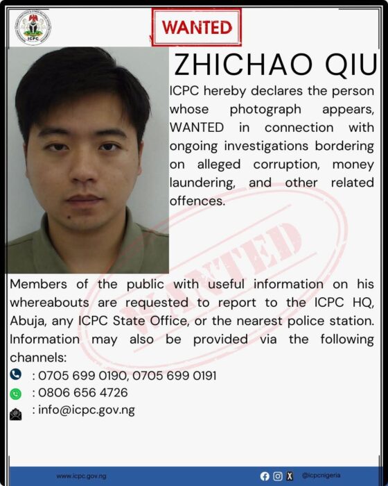 ICPC declares Chinese national wanted - Dateline Nigeria